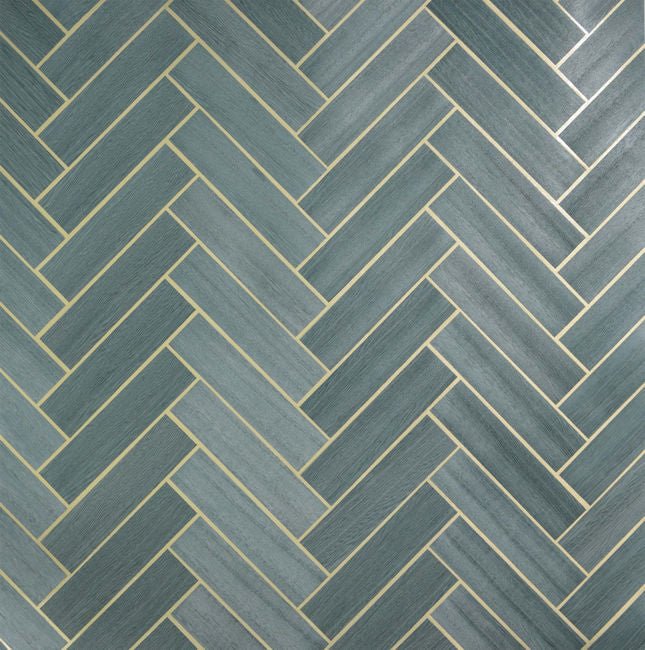 Handsome Grasscloth Tile Chevron in Teal NS51604 – Mayflower Wallpaper