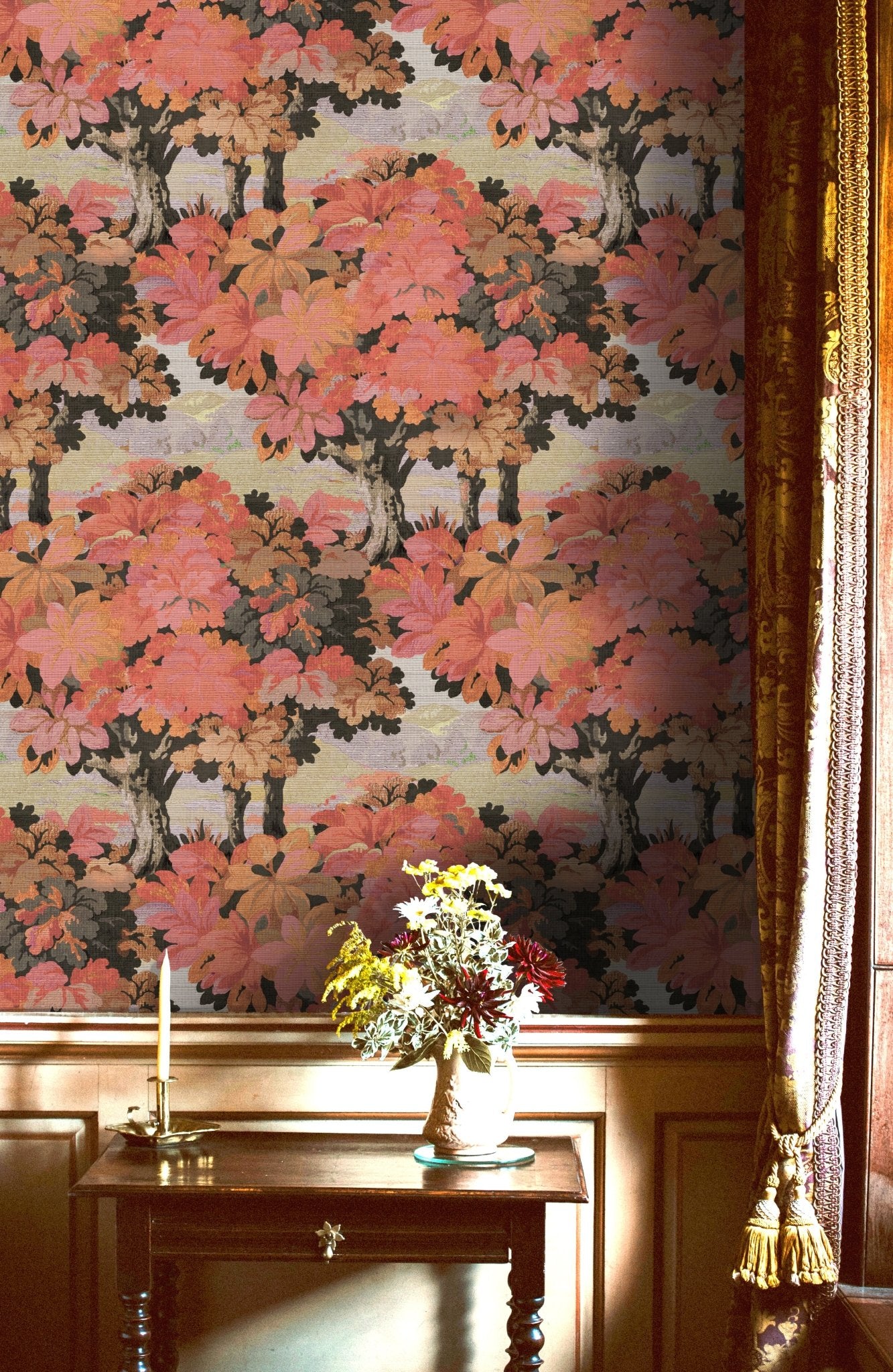 Victorian Autumn Trees Wallpaper – Elegant Fall Woodland – Mayflower ...